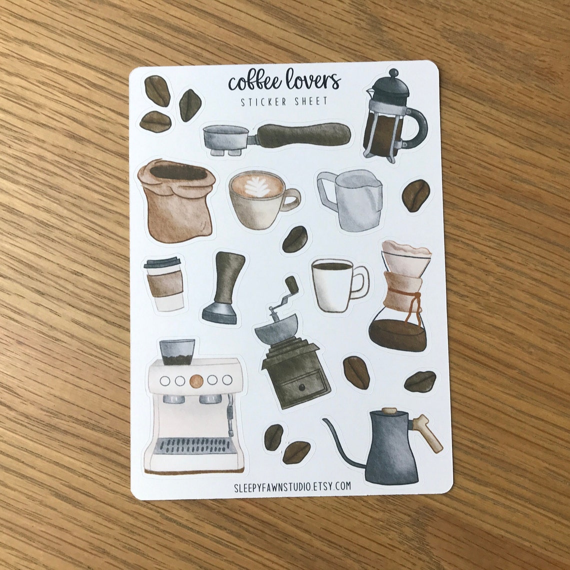 Sticker Sheet Coffee Lovers Glossy or Matte Bullet Journal Stickers ...