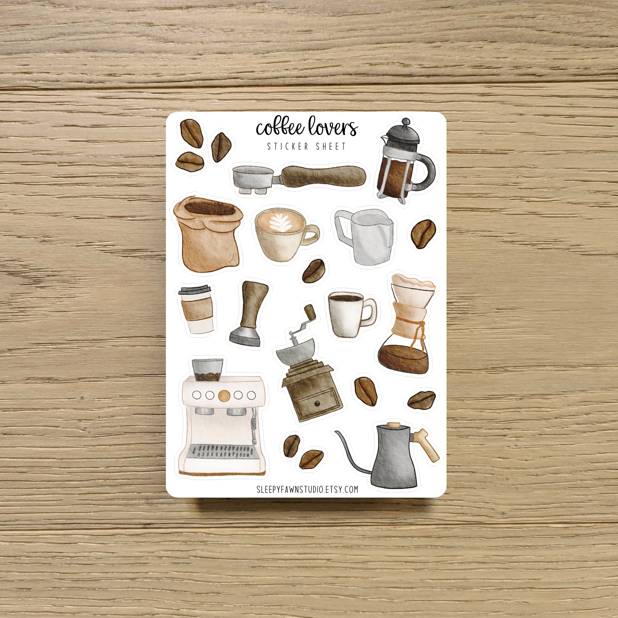 Sticker Sheet Coffee Lovers Glossy or Matte Bullet Journal Stickers ...