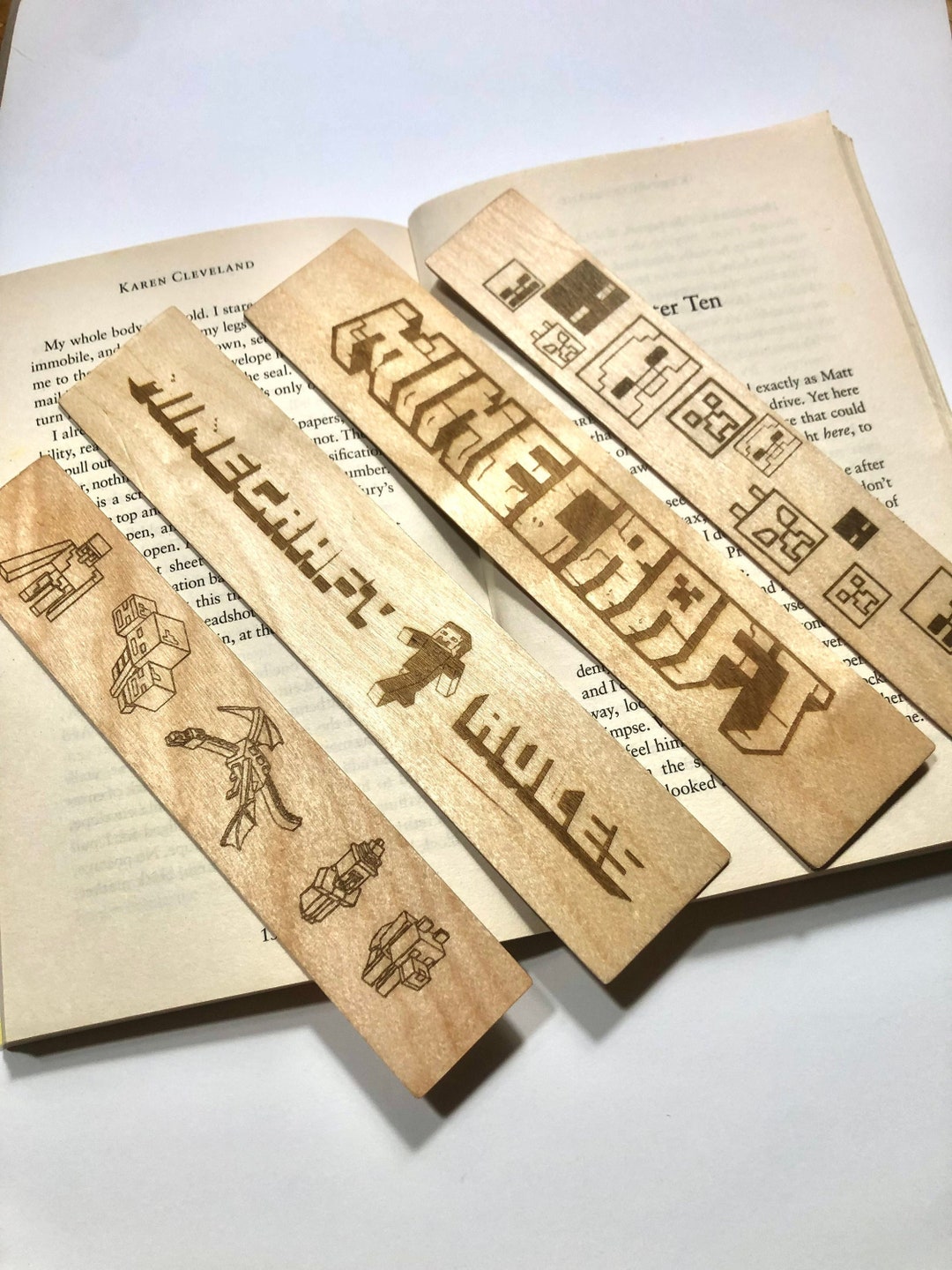 Gamer Kids Wooden Bookmark Gift Laser Engraved Gamer Gift Book Marker ...