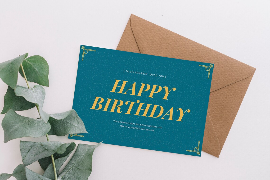 Printable Happy Birthday Card Formal Style For Her For Him Etsy