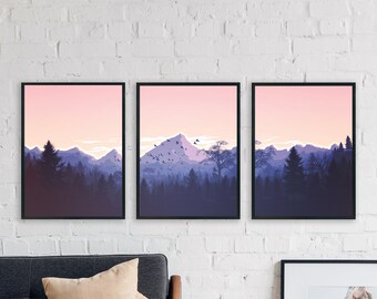 Purple Mountain Print - Etsy