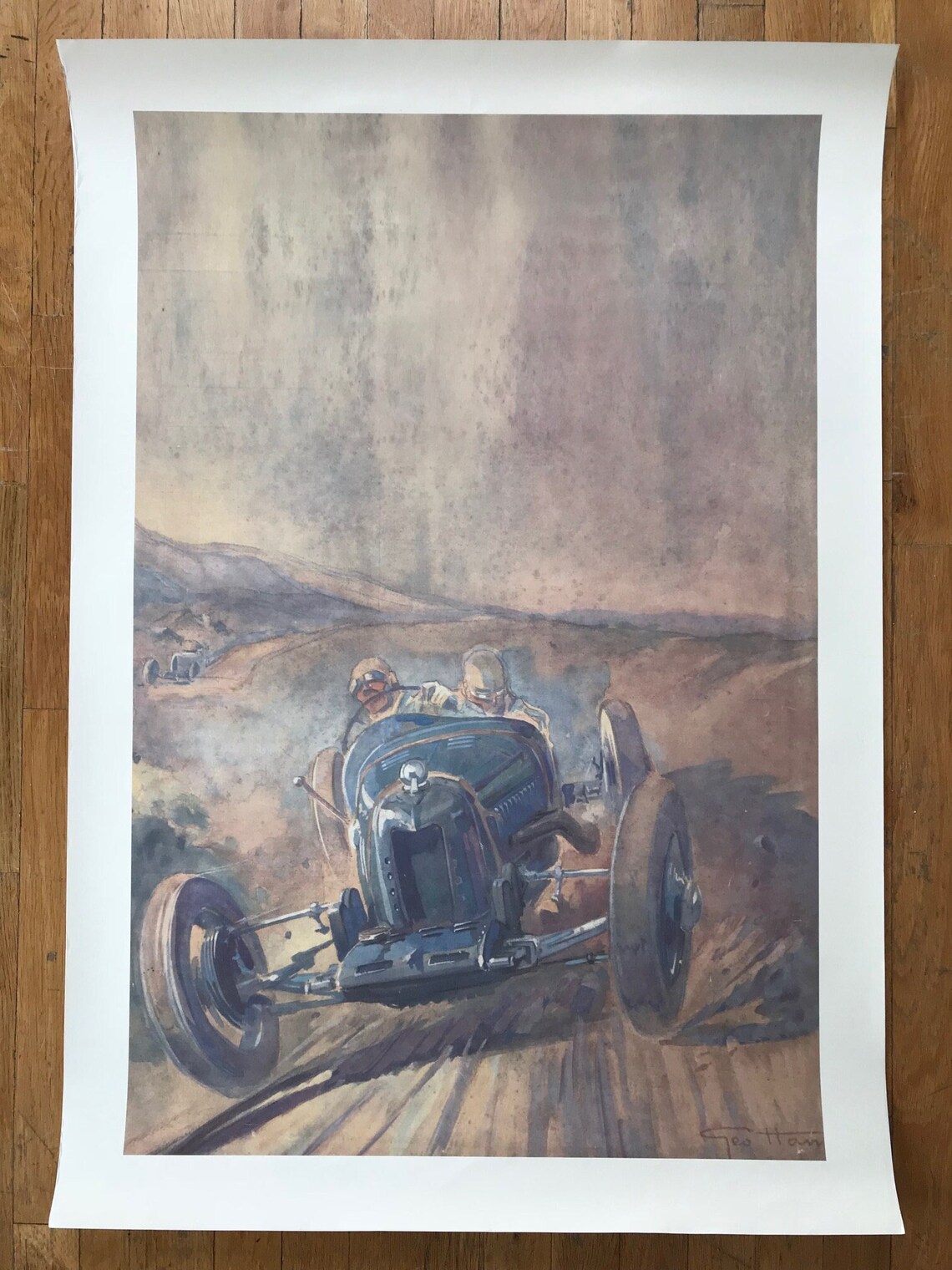Poster Reproduction of Geo Ham 1920s Racing Car 1928 Illustration ...