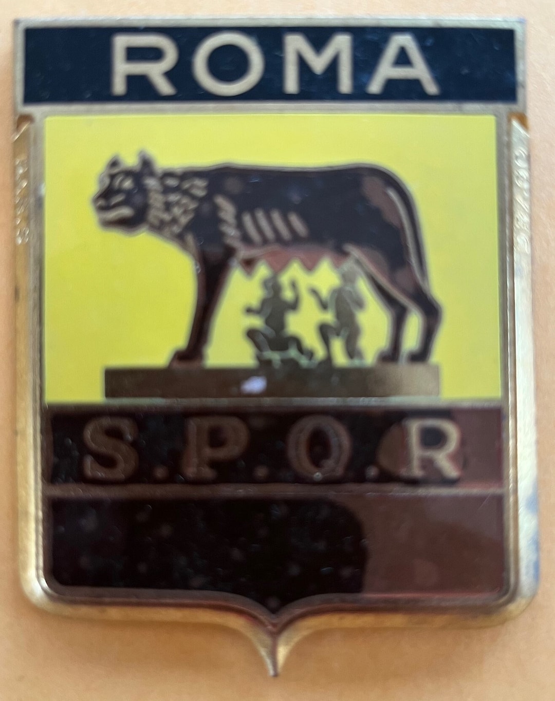 Badge Roma Roman Italia Italy Italian Auto Car NOS 1950s Original Made ...