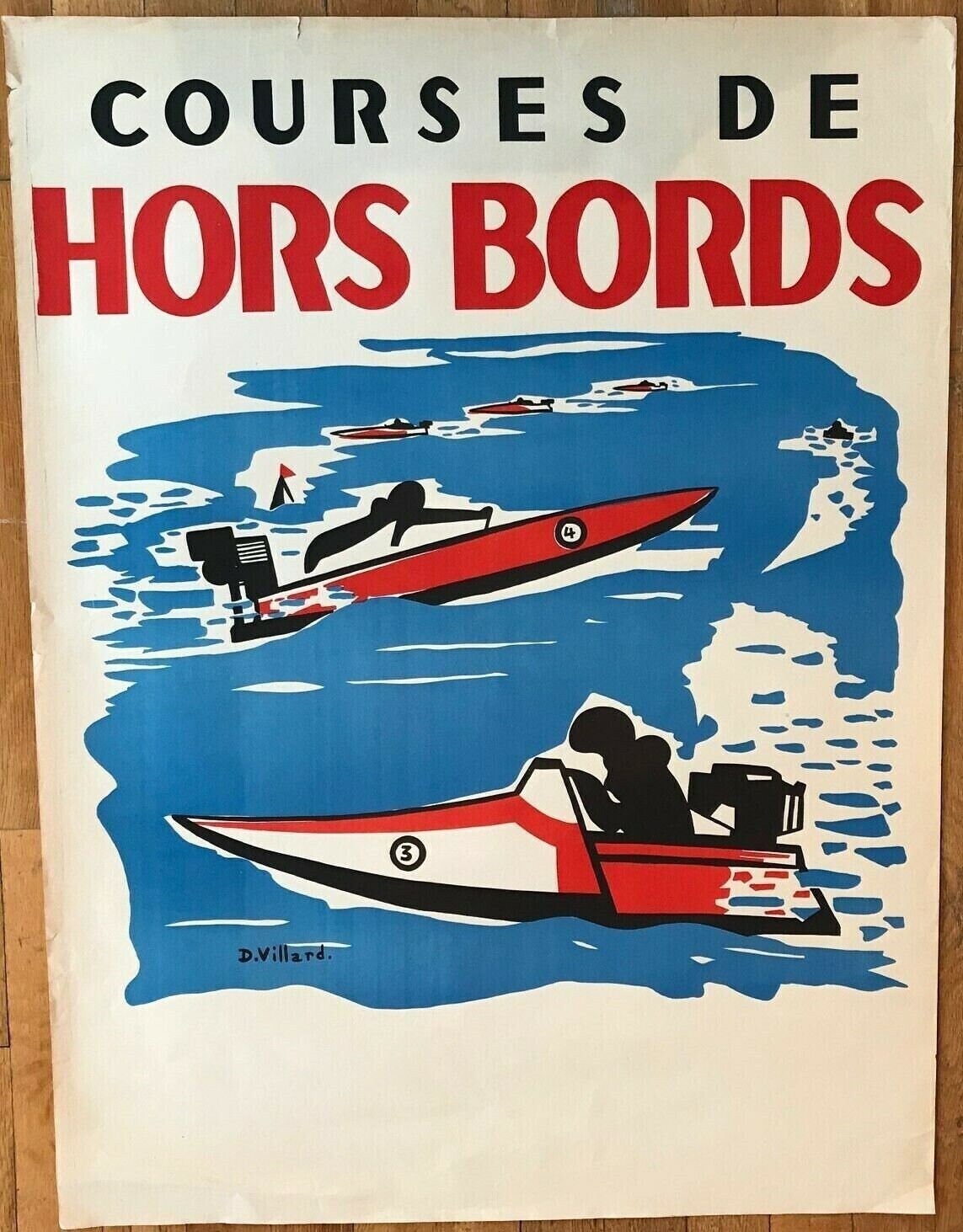 Nautical Poster 1950s 1960s Speedboat Racing French & Original - Etsy