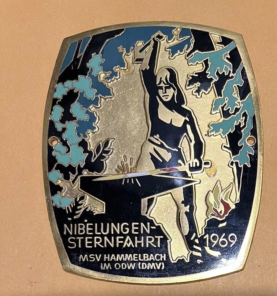 Badge Auto Car German Rally Tour Club Grille Plaque 1969 #1277 MSV ...