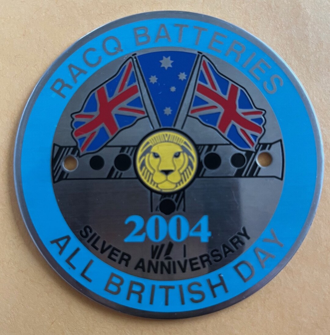 Badge Automobile Auto Car Club Australia RACQ Batteries All British ...
