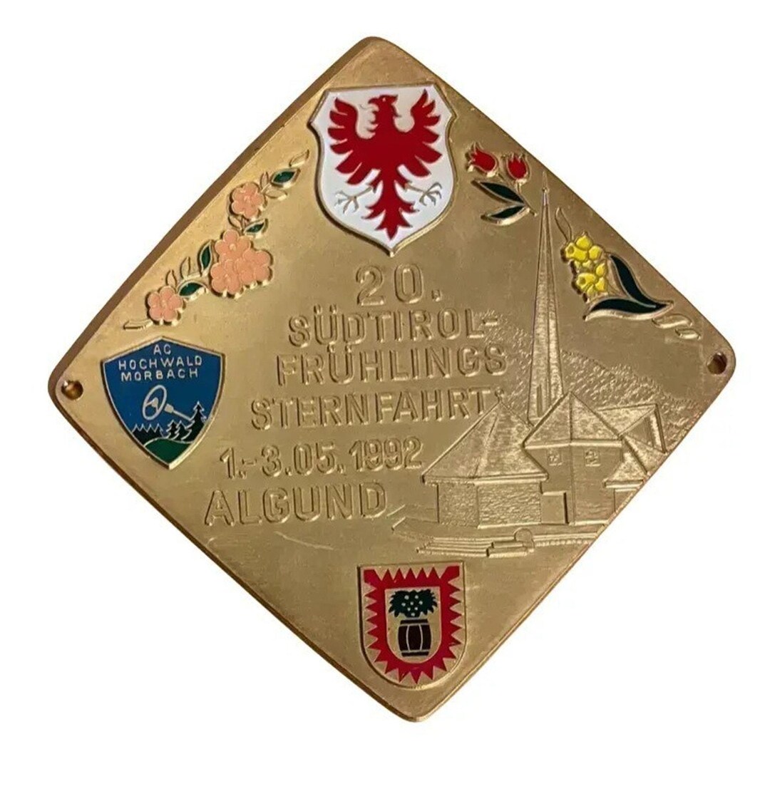 Badge Auto Car German Rally Tour Club Grille Plaque 1992 #1877 Algun ...