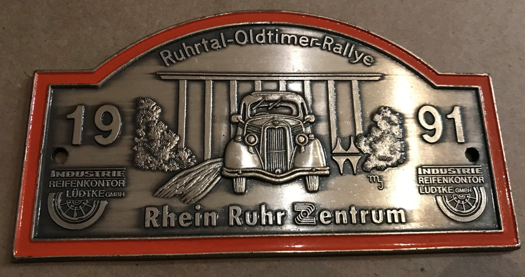 Badge Auto Car German Rally #200 1991 Ruhrtal Oldtimer Rallye Rhein ...