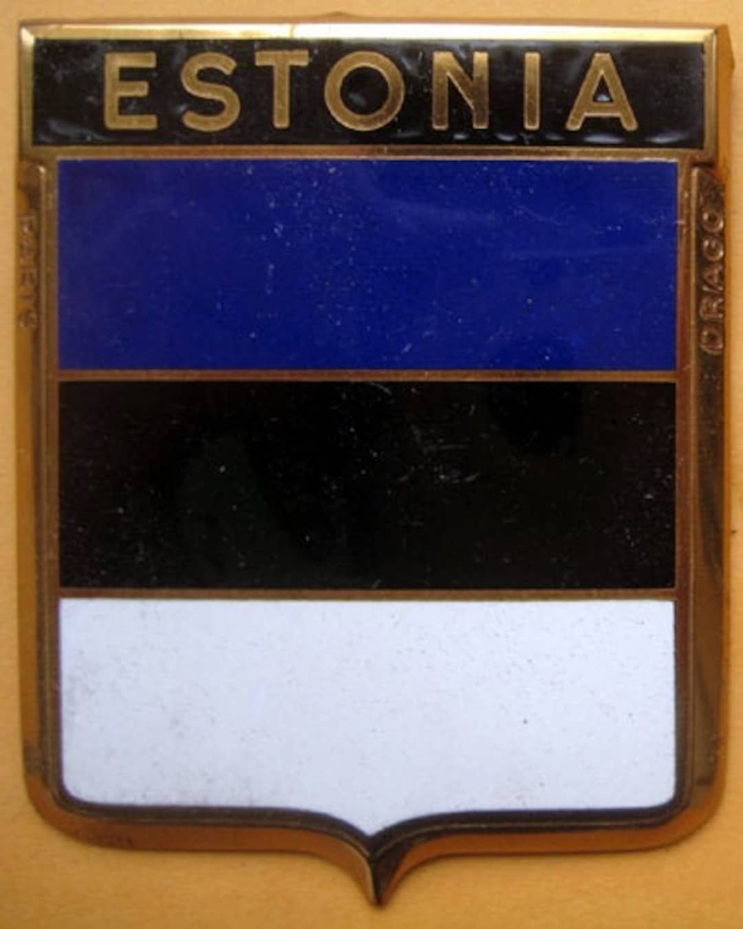 Badge Estonia Estonian Auto Car NOS 1950s Original Made of Enamel by ...