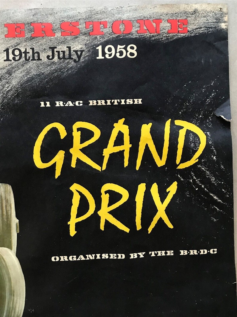 Poster 1958 Silverstone British Grand Prix Race Original - Etsy