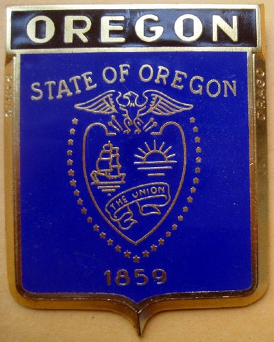 Badge Oregon USA State America American Auto Car NOS 1950s Original ...
