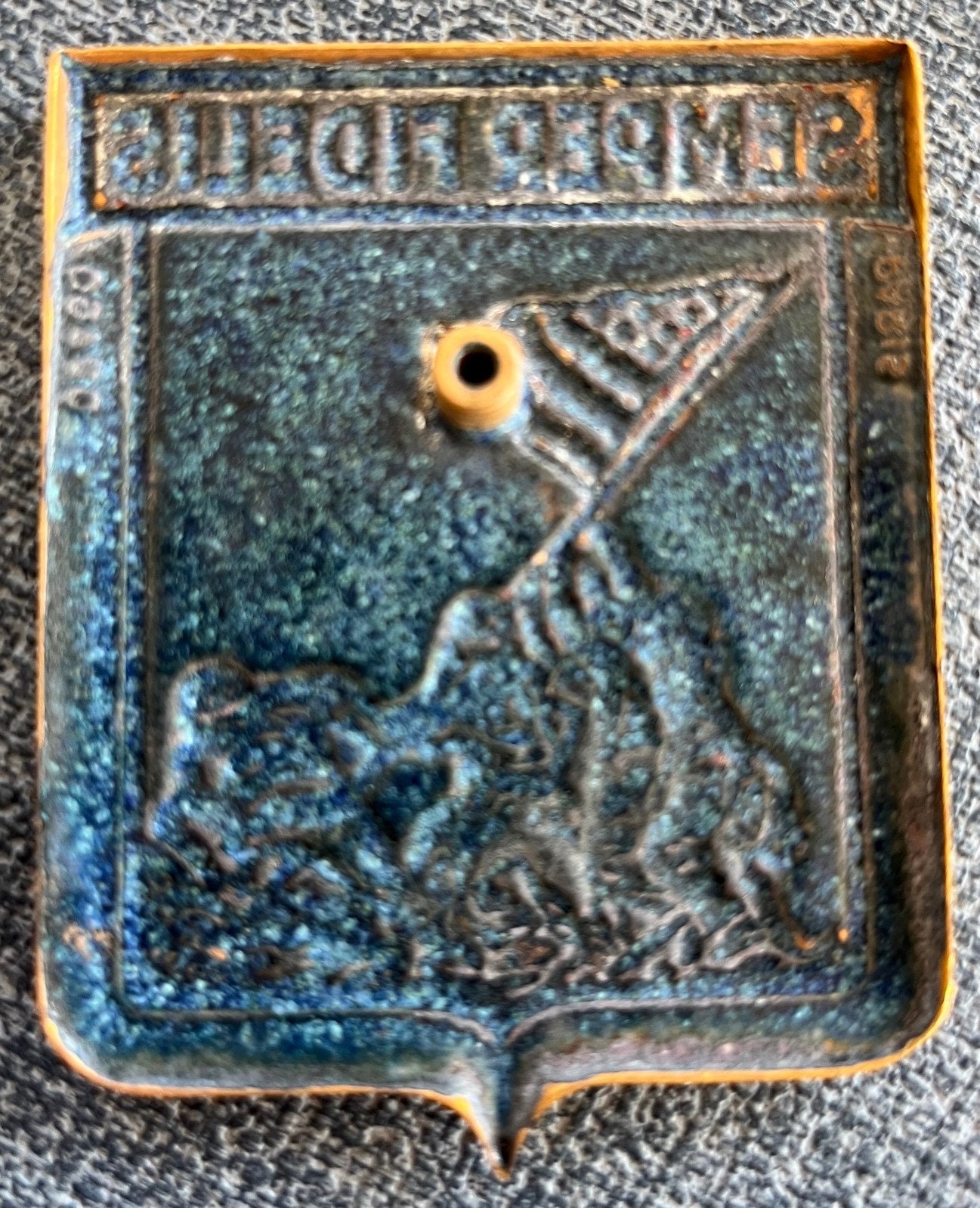 Badge Semper Fidelis USA Auto Car Drago 1950s Original Marine Corps Iwo ...