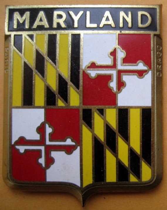 Insignia Maryland USA Estado América American auto coche NOS | Etsy