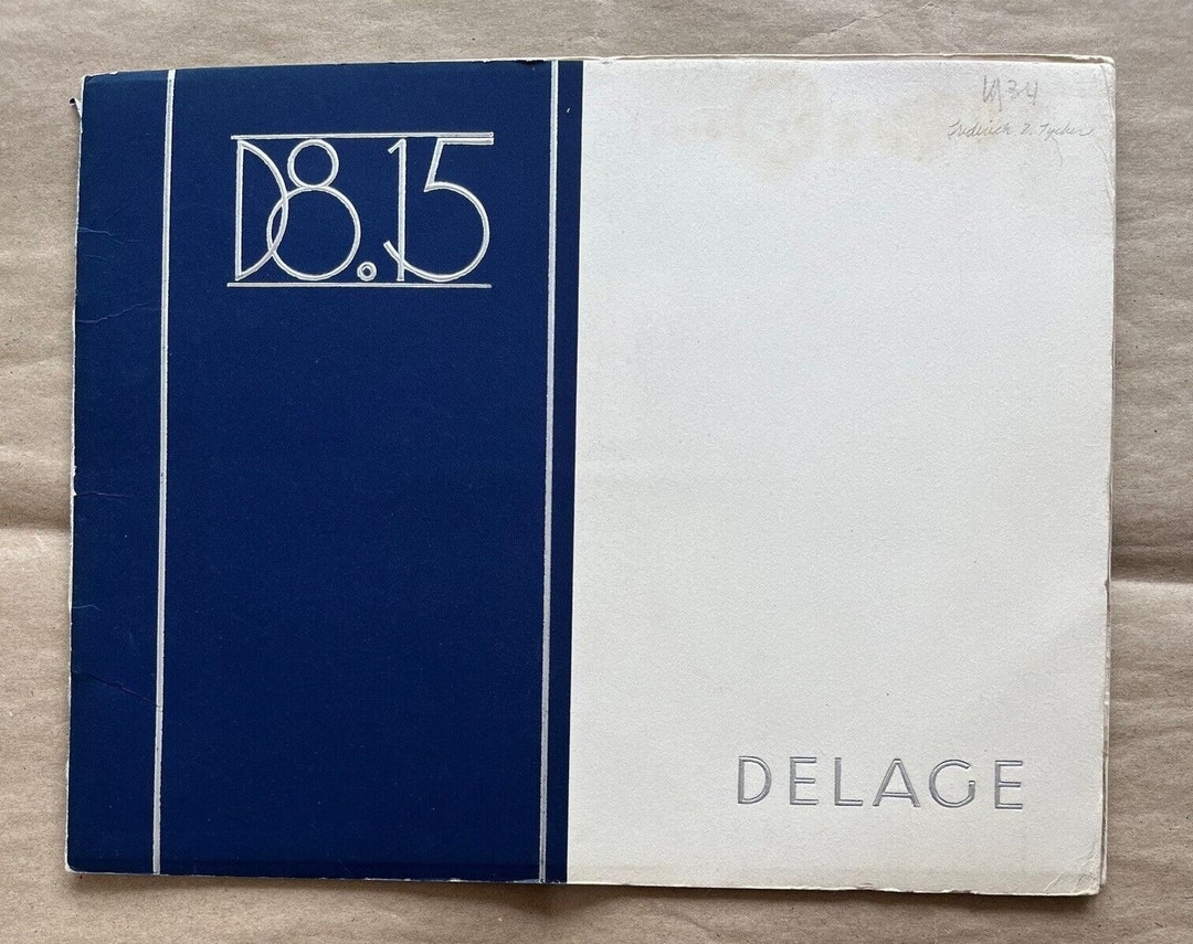 Delage 1934 D8.15 Deluxe Color Sales Brochure Catalog Original - Etsy
