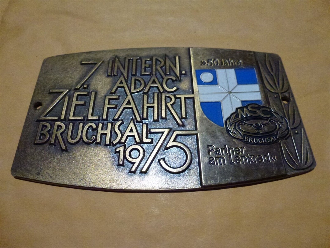 Badge Auto Car German Rally 444 1975 7th Inter. Bruschal MSC 50 Years ...
