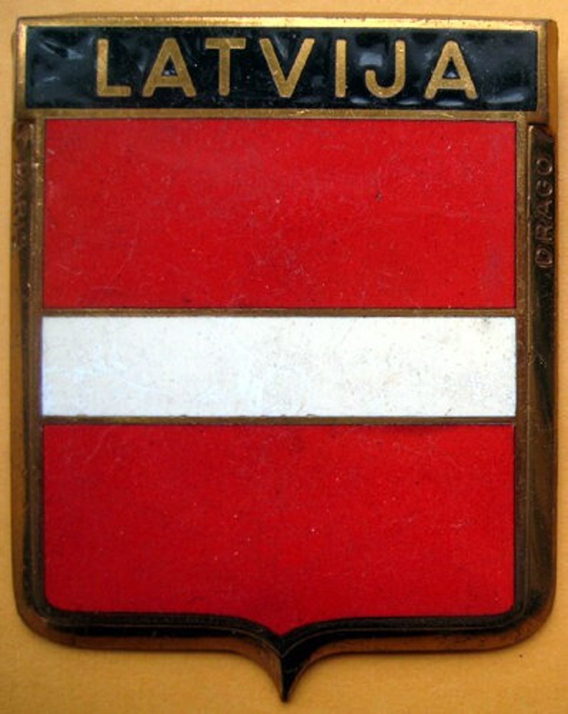 Badge Latvija Latvia Auto Car Drago 1950s Original Auto Car NOS 1950s ...