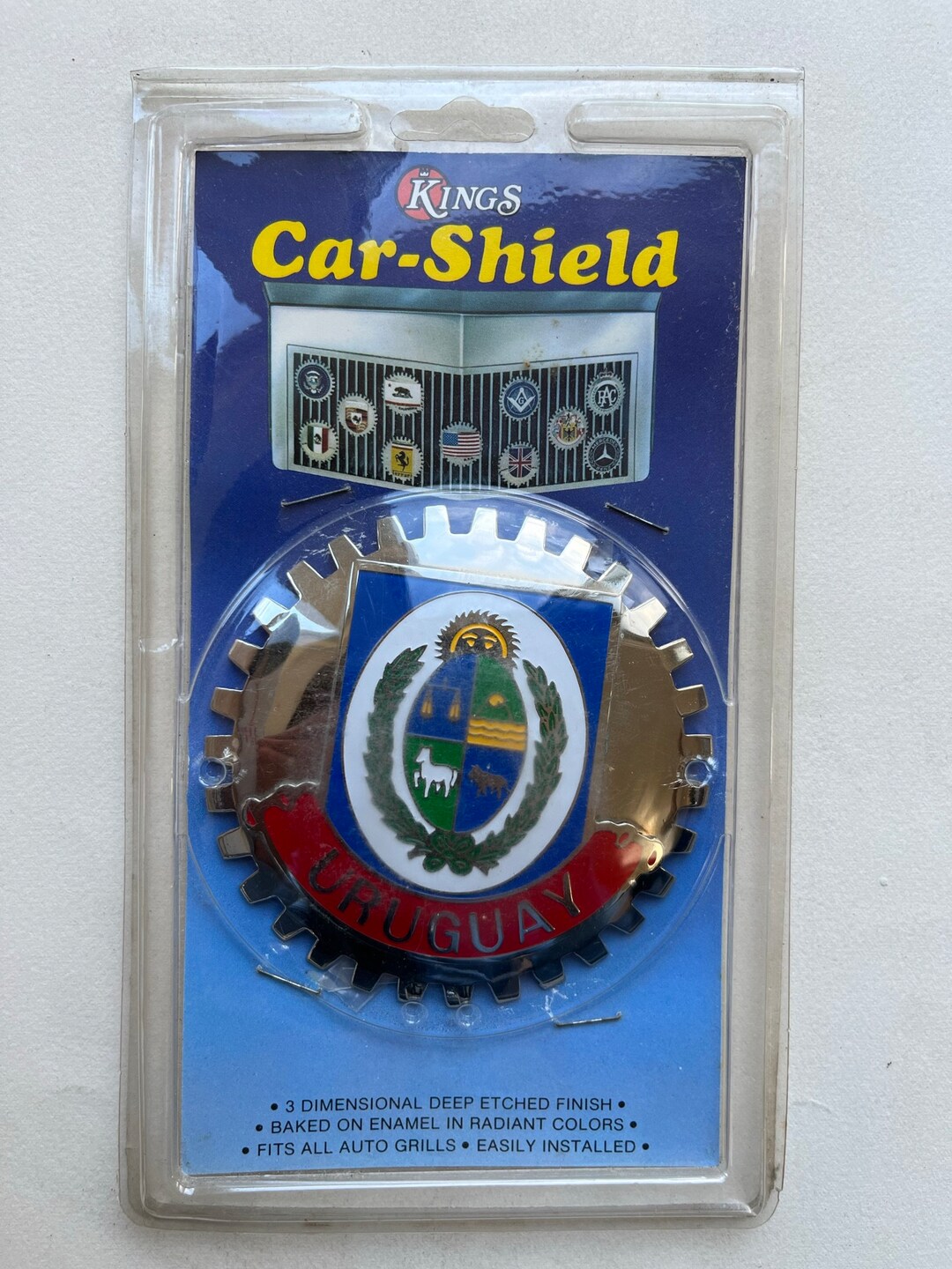 Badge Kings Car Shield Uruguay Uruguayan Flag Automobile Auto Car Red ...