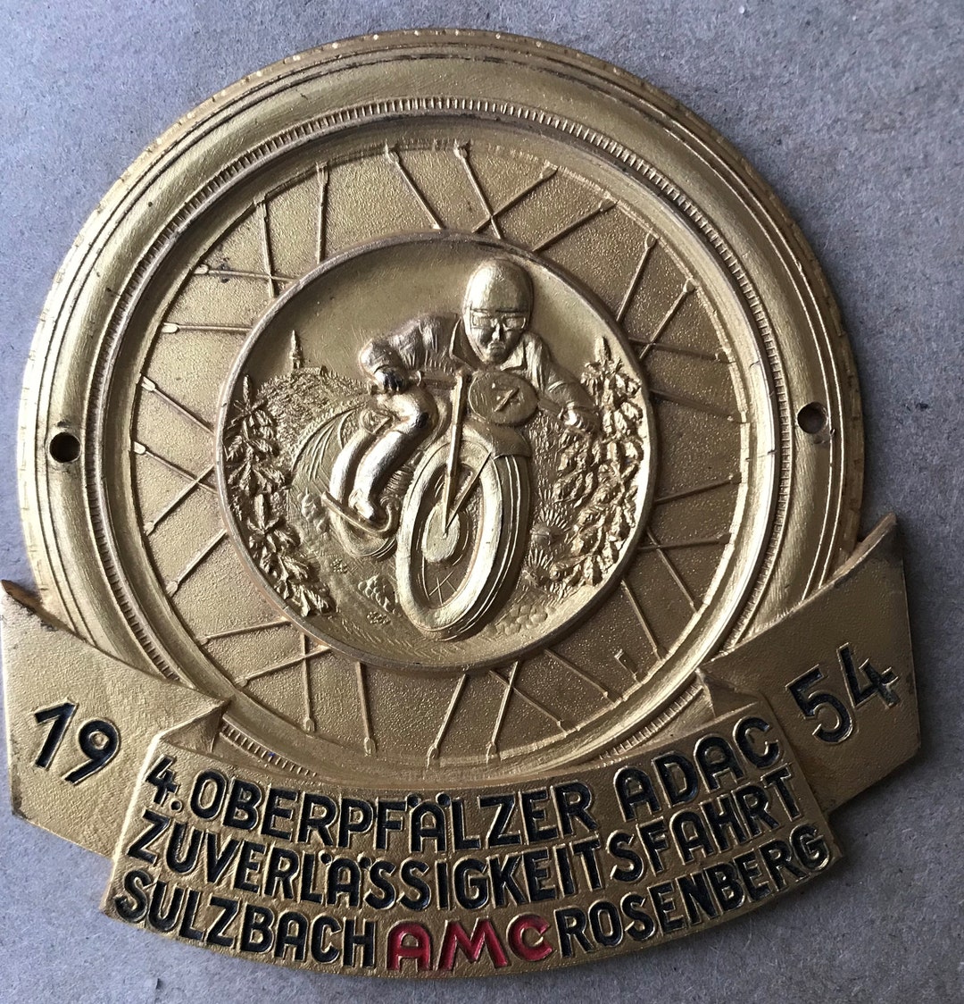 Badge Auto Car German Rally #080 1954 4. Oberpfal ADAC Sulzbach AMC ...