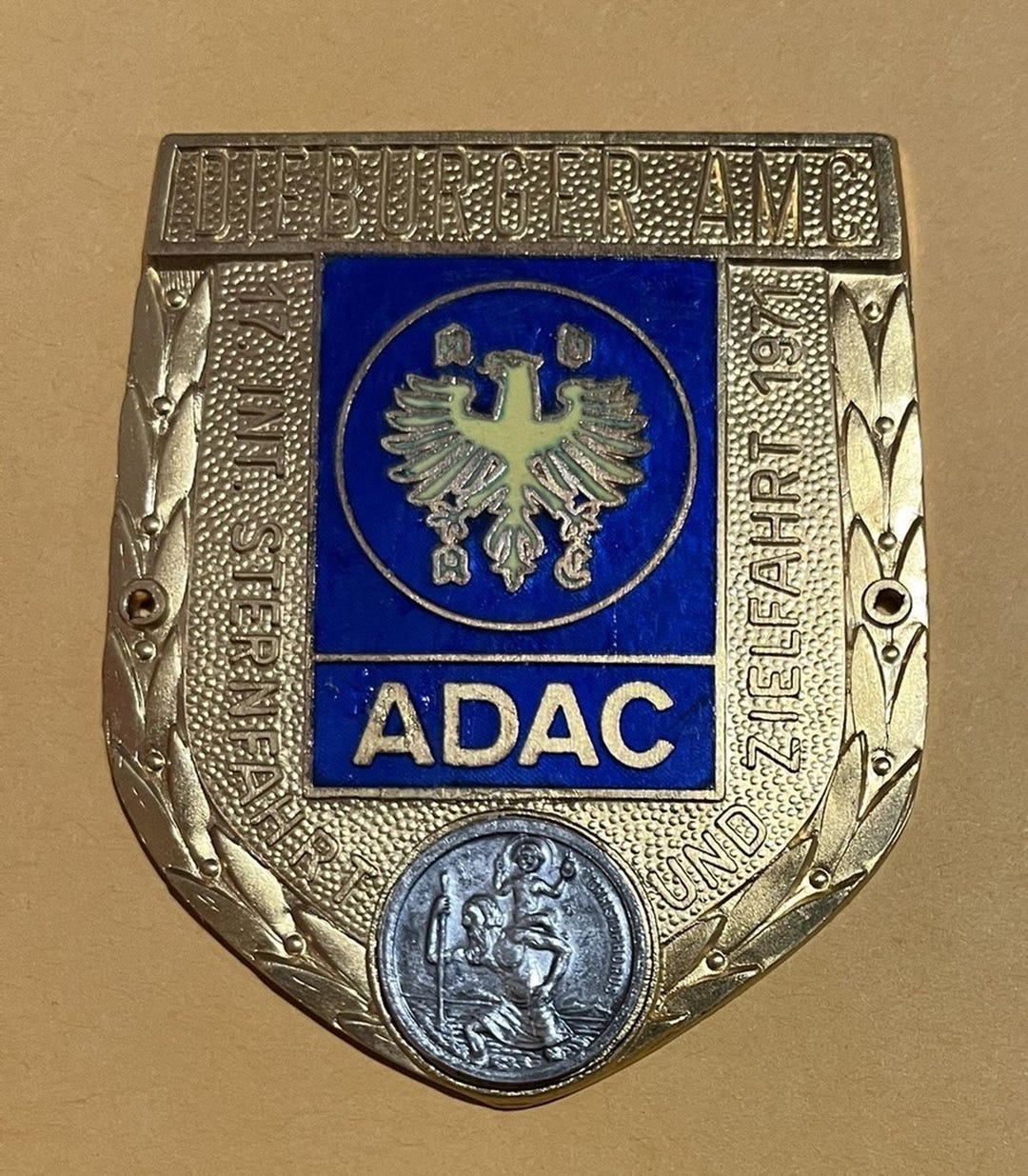 Badge Auto Car German Rally Tour Club Grille Plaque 1971 #1363 ...