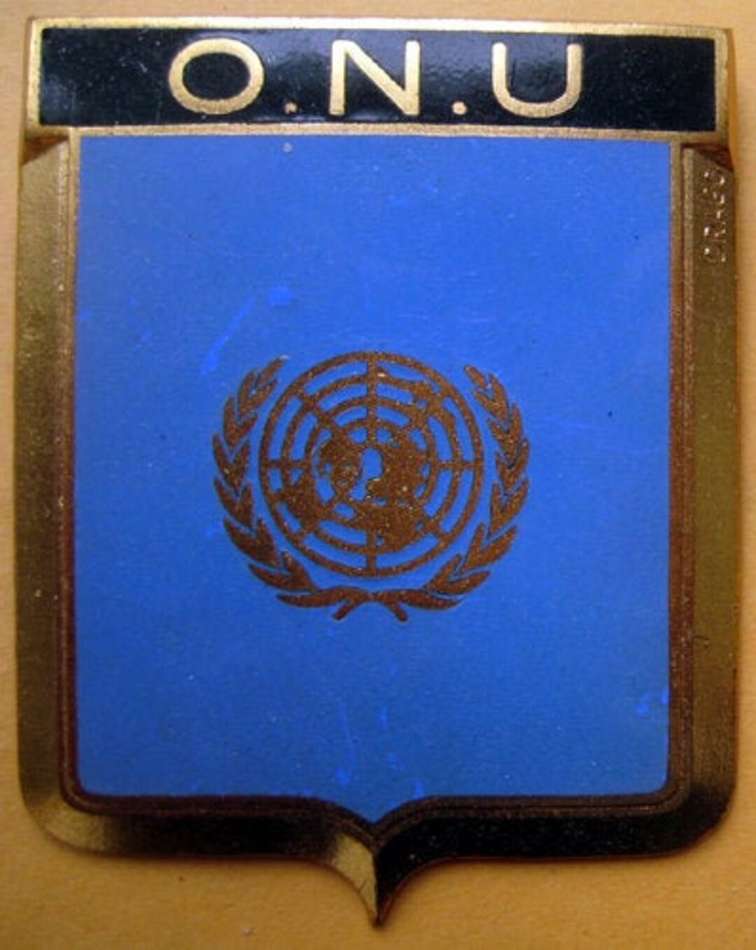 Badge ONU O.N.U. UN United Nations Auto Car NOS 1950s Original Made of ...