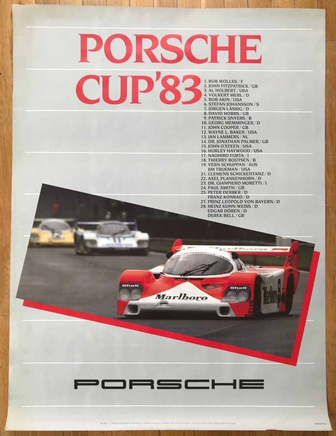 Porsche Factory Poster 1983 Cup Win Bob Wollek A - Etsy