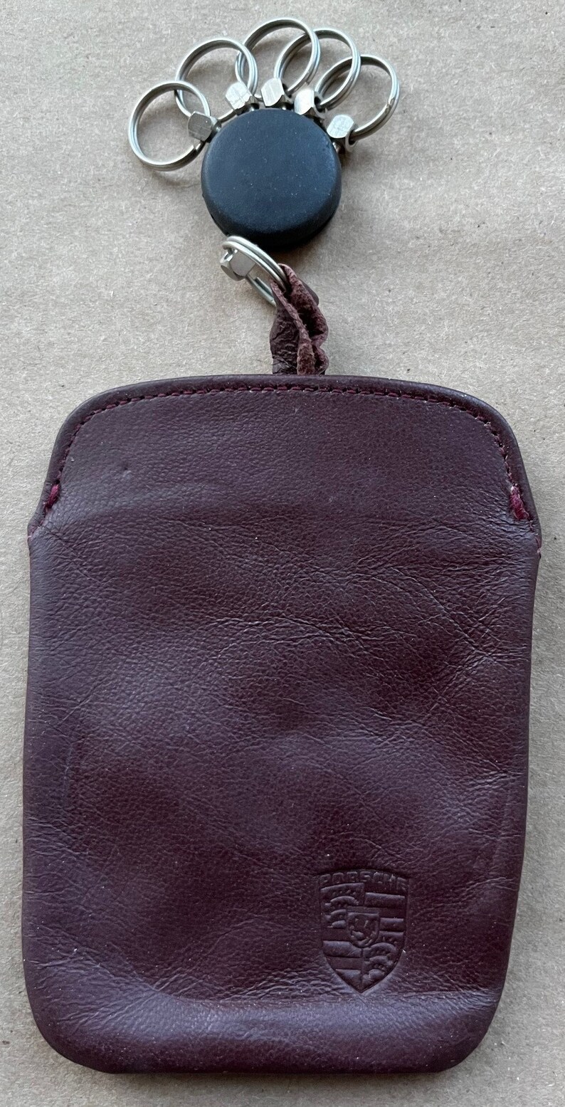 Porsche Original Vintage Porsche Key Chain Keyfob Pouch Case Burgundy B ...