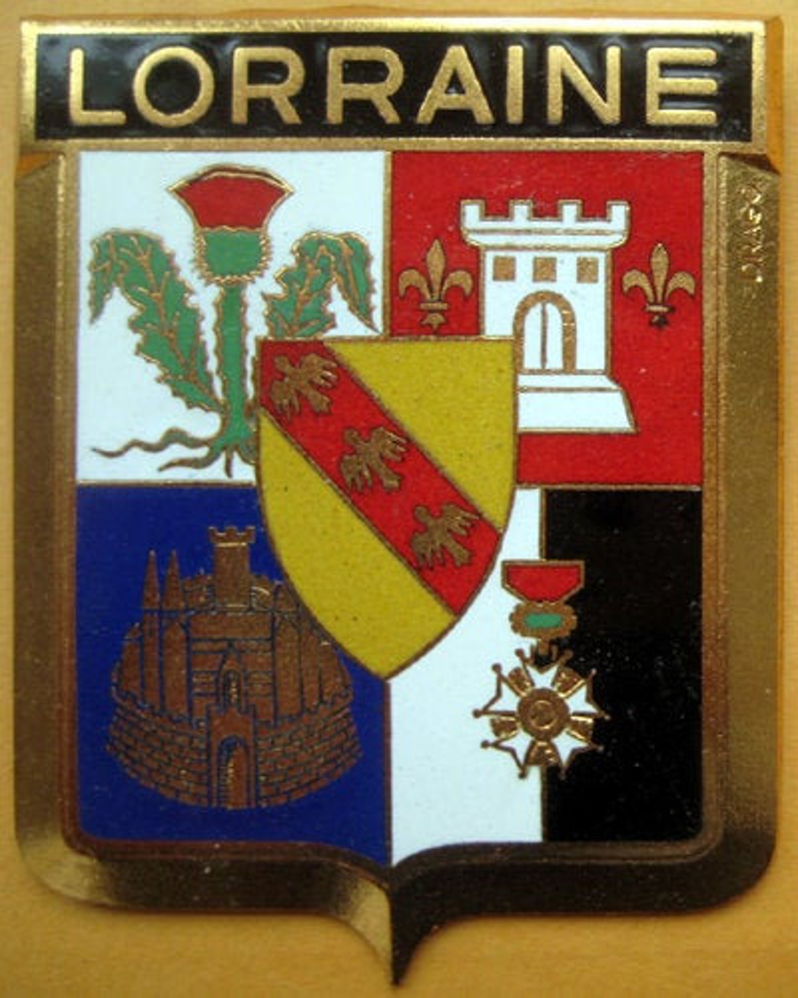 Badge Lorraine France French Auto Car NOS 1950s Original Made of Enamel ...