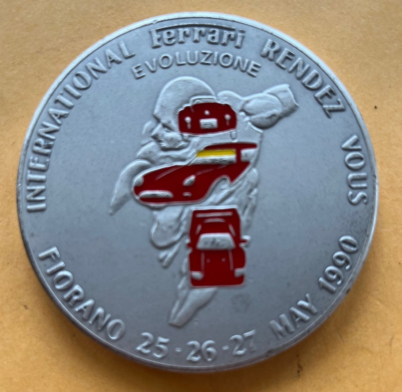 Badge Auto Car Racing Italy Italia 1990 Ferrari Club Fiorano Evoluzione ...
