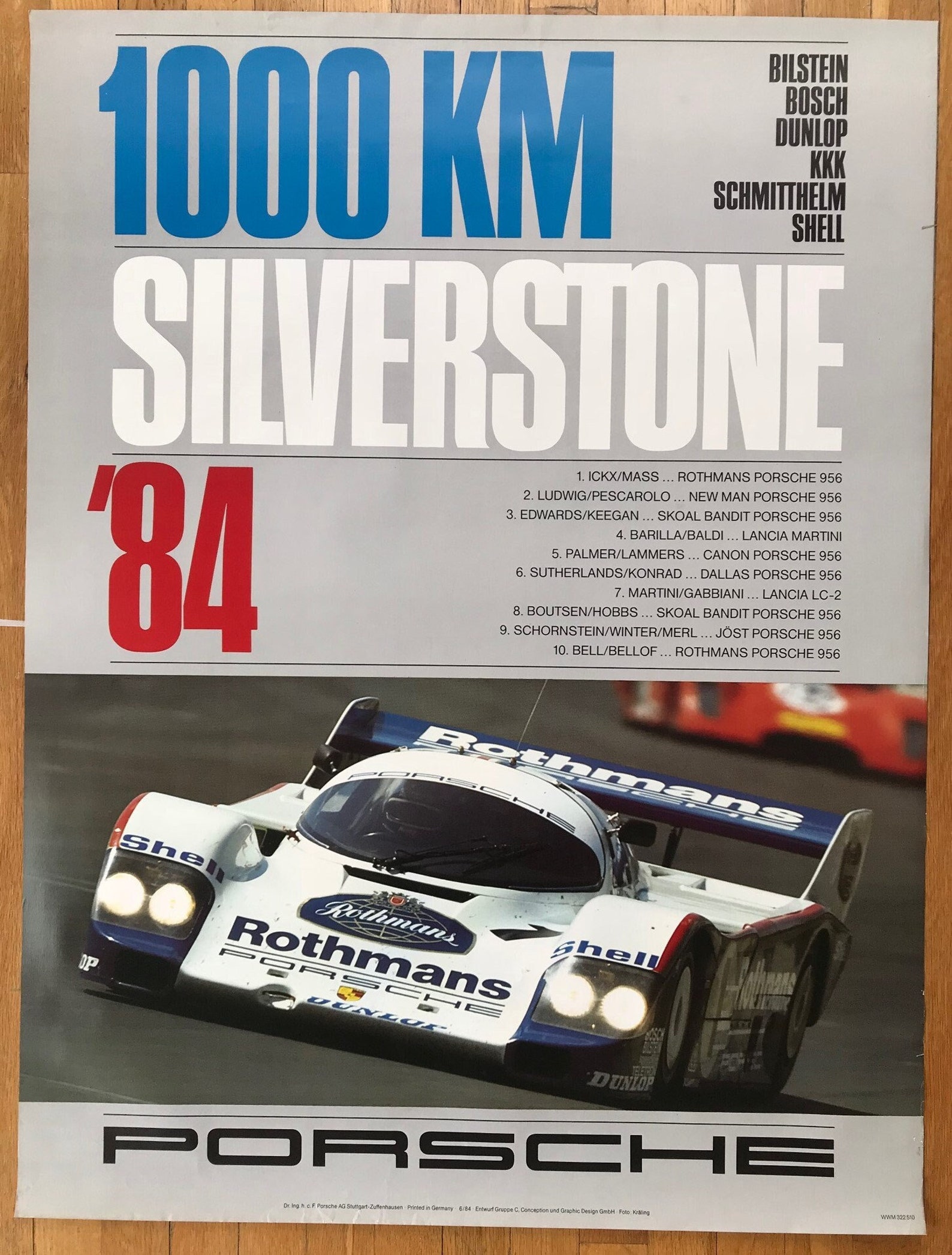 Porsche Factory Poster 1984 Silverstone 1000 Km Ickx A - Etsy