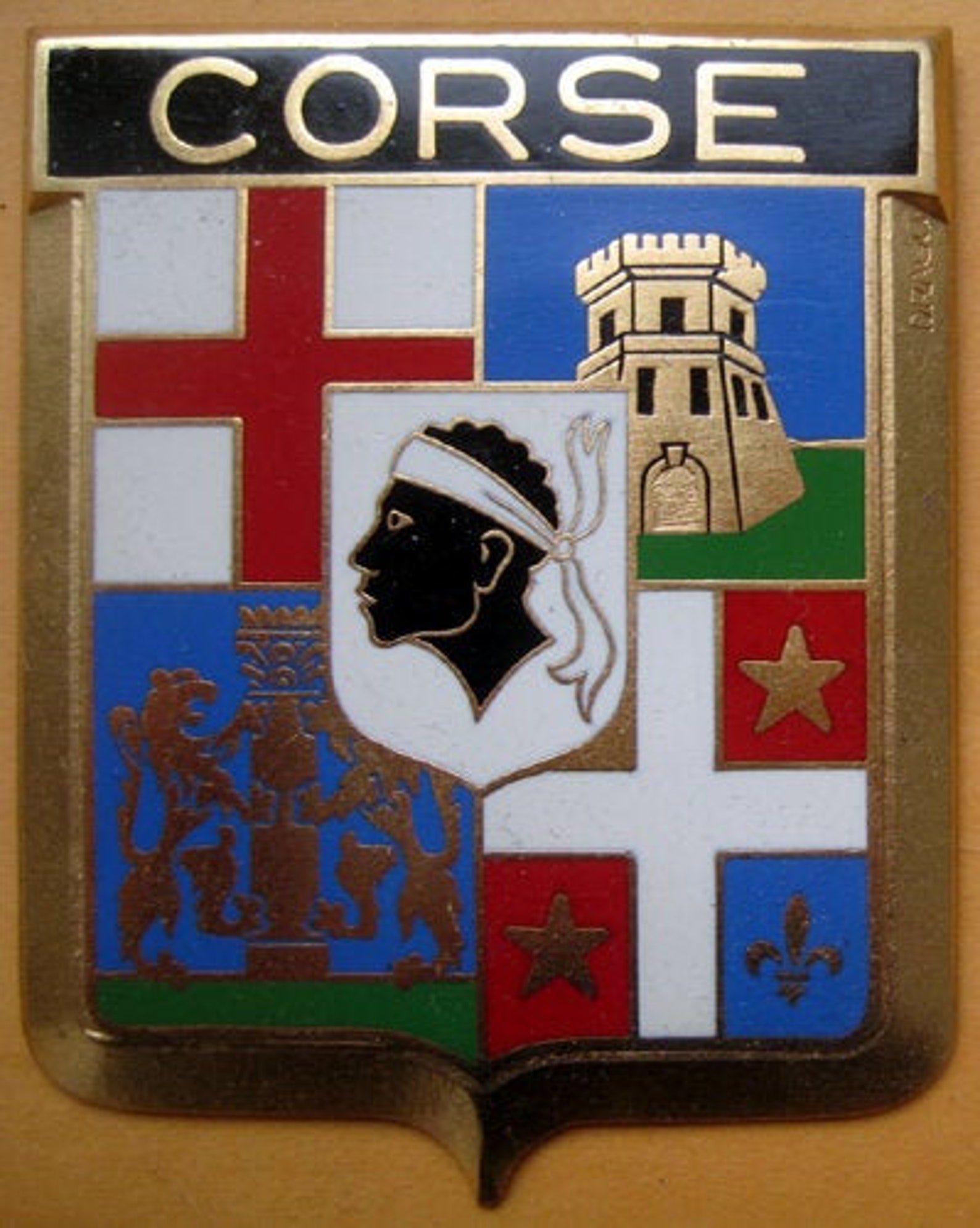 Badge Corse Corsica 092 France French Auto Car NOS 1950s Original Made ...