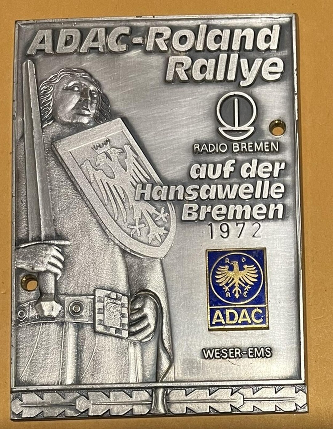 Badge Auto Car German Rally Tour Club Grille Plaque 1972 #1395 Bremen ...