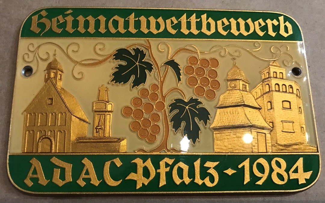 Badge Auto Car German Rally #182 1983 28. ADAC Pfalz Heimat Wettbewerb ...