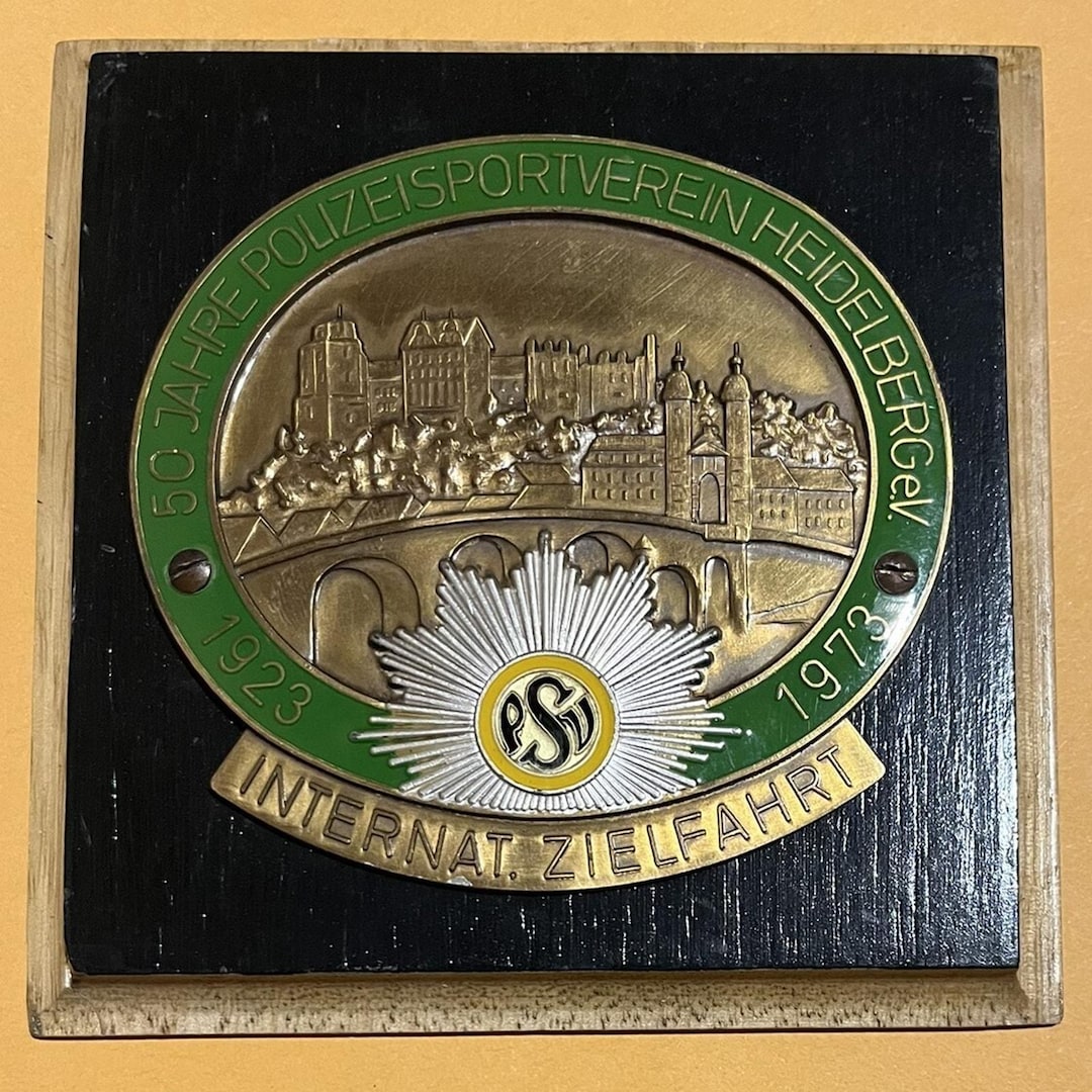 Badge Auto Car German Rally Tour Club Grille Plaque ADAC #2154 1973 ...