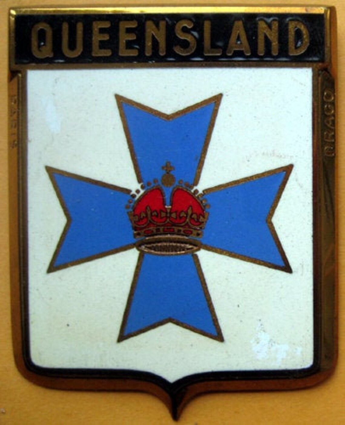 Badge Queensland Australia Australian Auto Car NOS 1950s Original Made ...