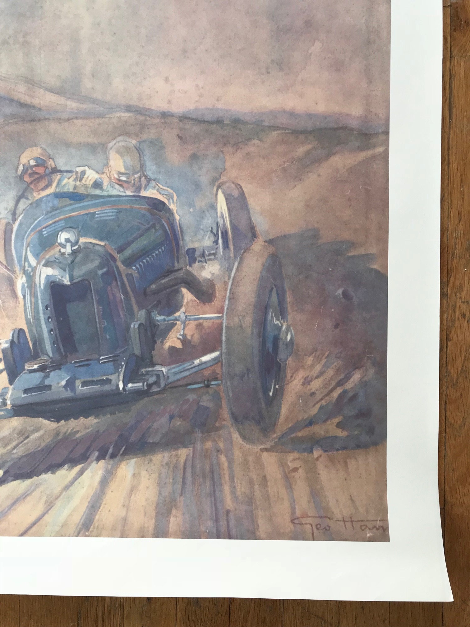 Poster Reproduction of Geo Ham 1920s Racing Car 1928 Illustration ...
