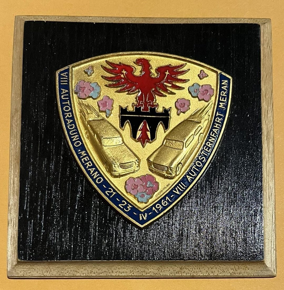 Badge Auto Car German Rally Tour Club Grille Plaque ADAC #2136 1961 ...