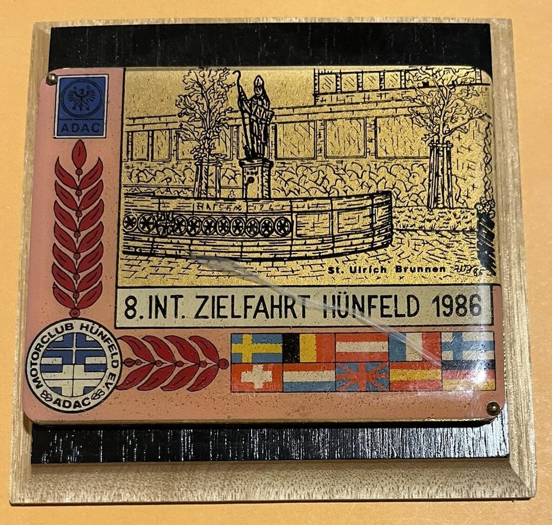 Badge Auto Car German Rally Tour Club Grille Plaque ADAC #2285 1986 ...