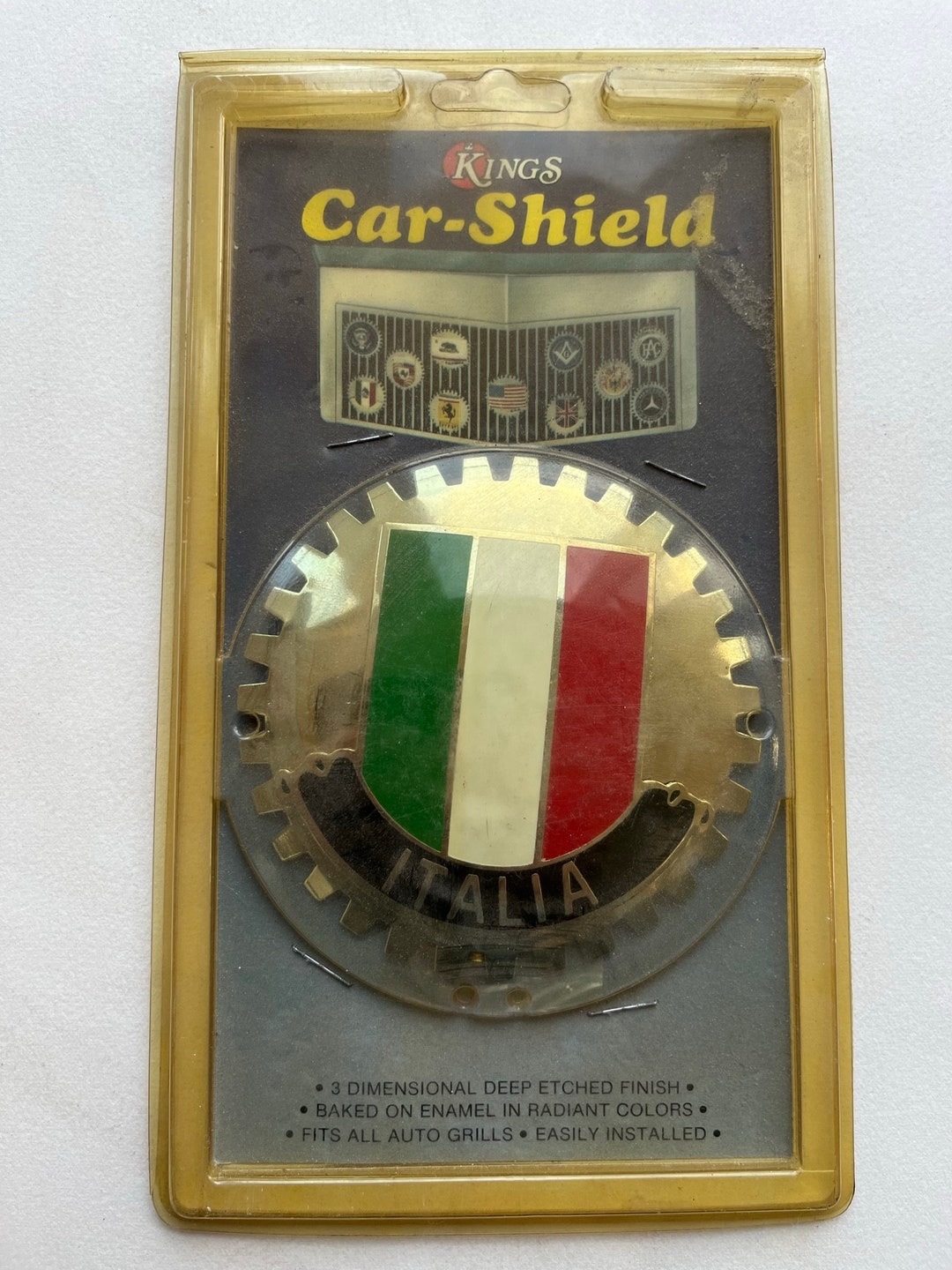 Badge Kings Car Shield Italy Italia Flag Black Bottom Auto Car Souvenir ...