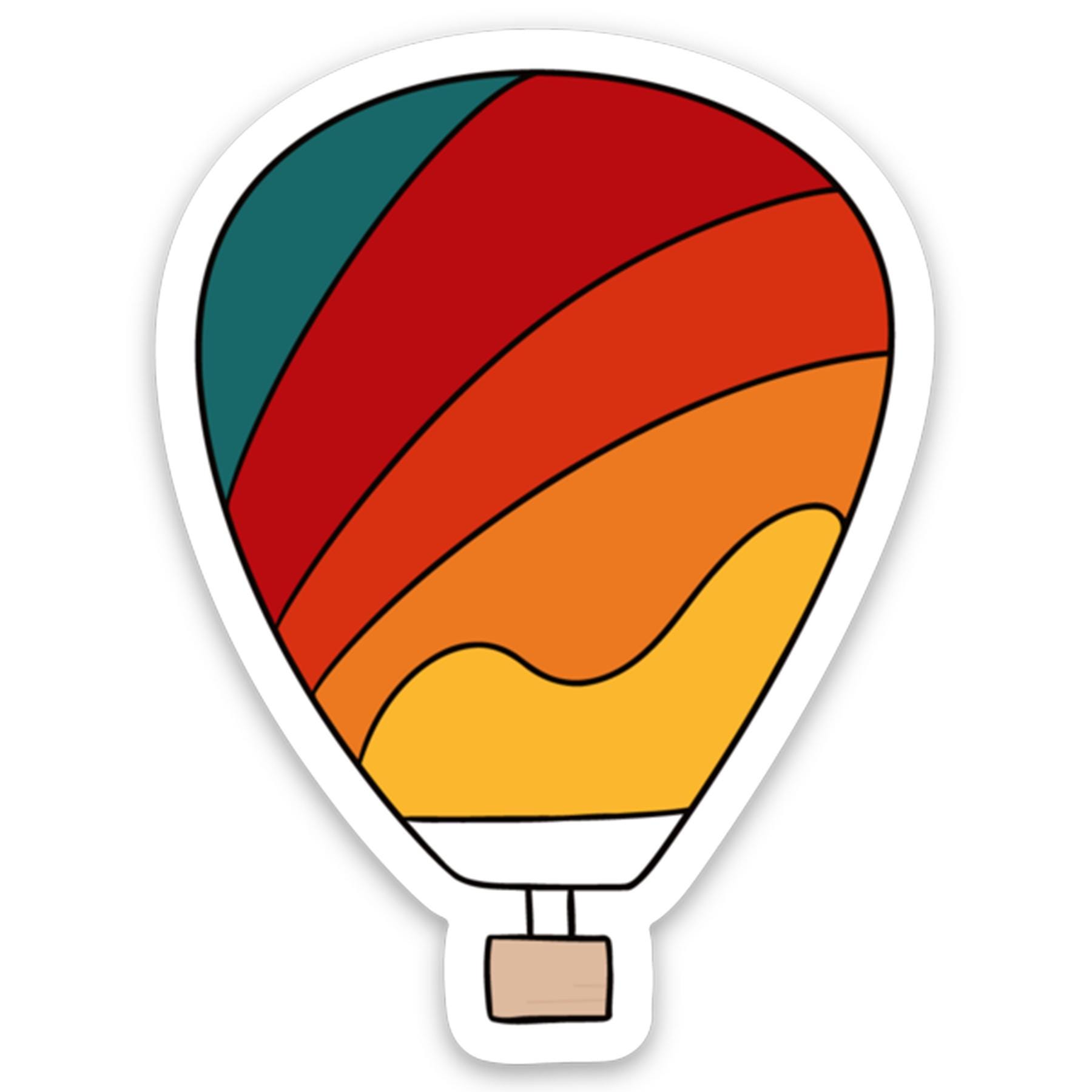 Bright Hot Air Balloon Sticker - Etsy