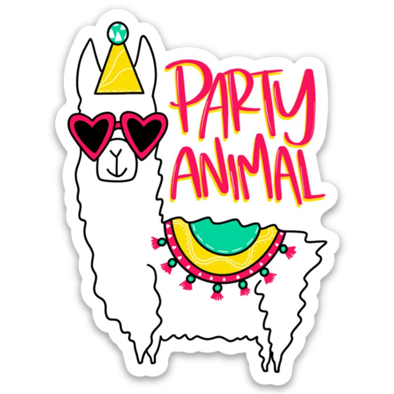Animal Party Stickers - Etsy