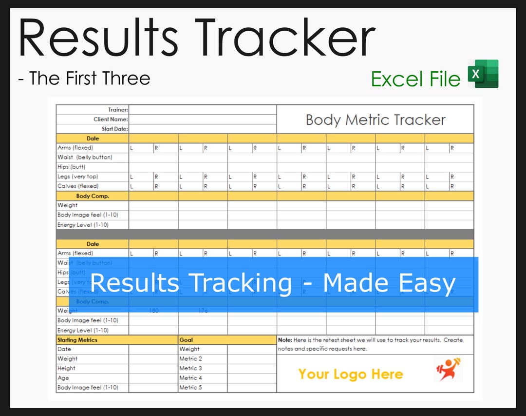 Results Tracker | EDITABLE Excel File | Workout | Printable Pdf ...