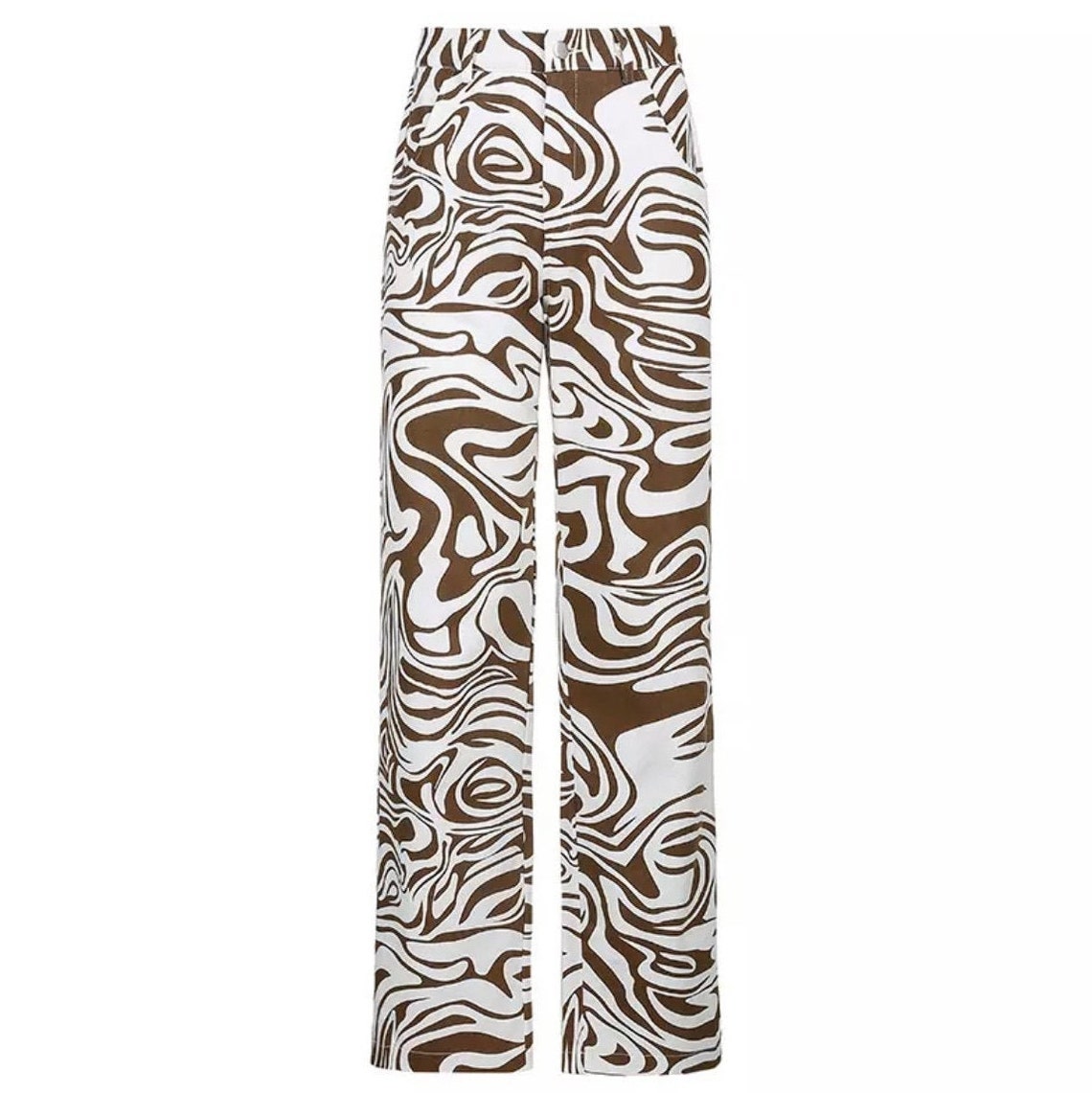 Zebra Print Casual High Waist Pants Women Fashion Skinny Long - Etsy