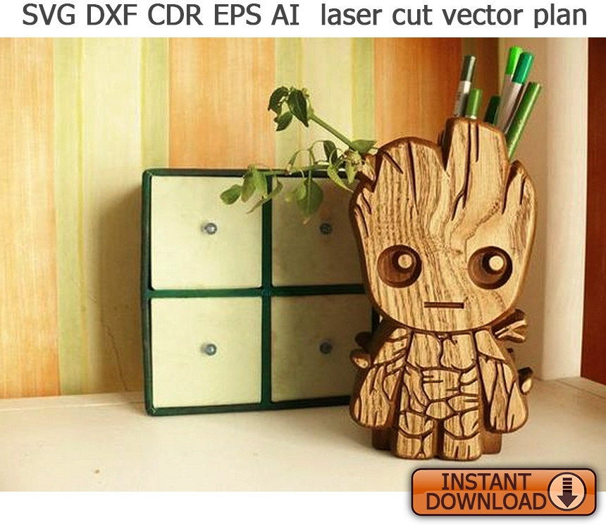 Bleistifthersteller Groot. Laser geschnitten Dateien SVG DXF - Etsy.de