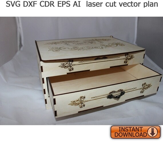 Laser cut files SVG Chest of drawers CDR vector file DXF cnc file dxf ...
