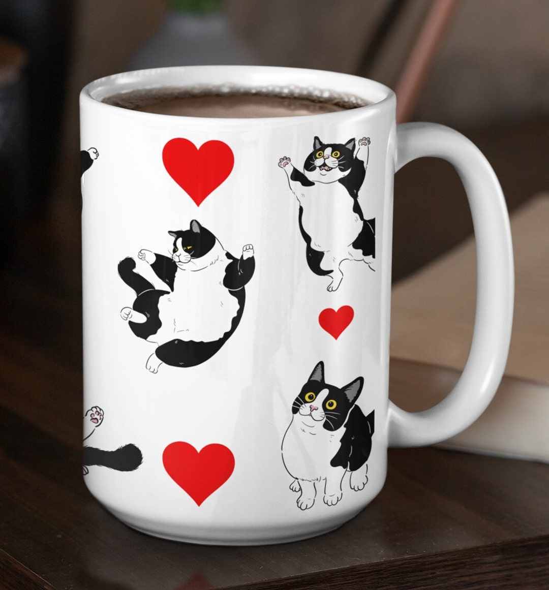Funny Tuxedo Cat Coffee Mug, Gift for Cat Lovers, Cat Mug, Animal Lover ...