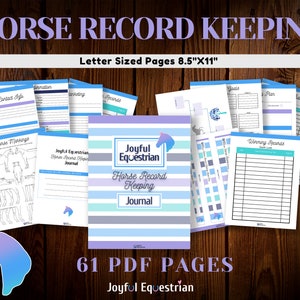 Printable Horse Record Keeping Binder: Equine Health & Training Planner ...