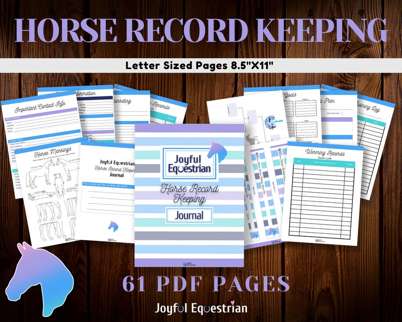 Printable Horse Record Keeping Binder: Equine Health & Training Planner ...