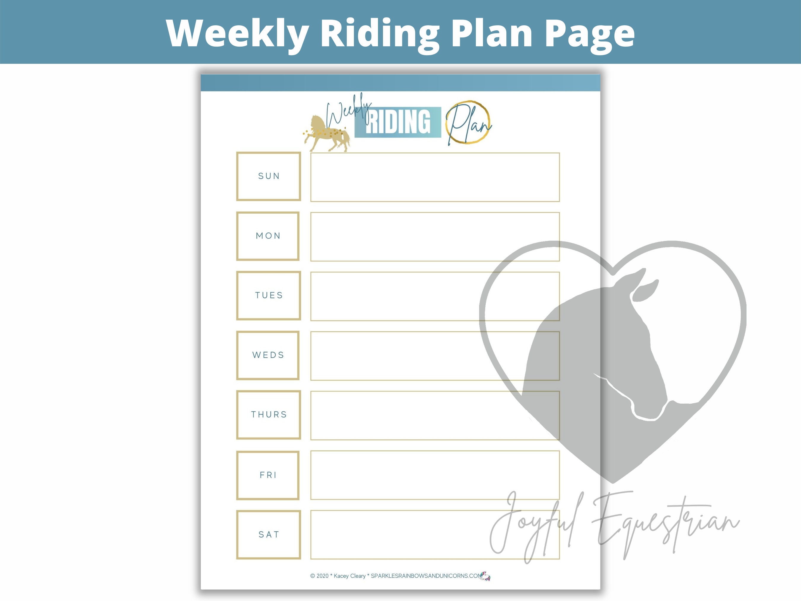 Joyful Equestrian Horse Riding Planning Pages 9 Page - Etsy