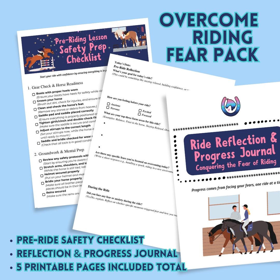 Overcome Riding Fear | Printable Horse Safety Checklist & Reflection ...