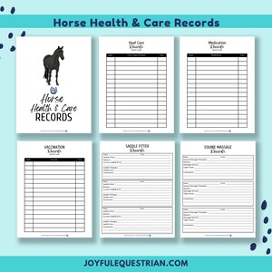 Equine Record Keeping Journal: Horse Care Planner (printable PDF) - Etsy